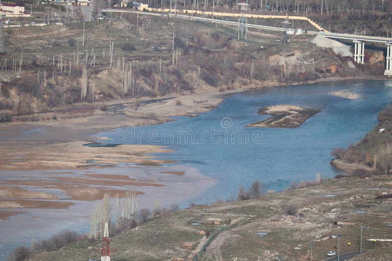 Two water in river stock image. Image of bridge, river - 273626263
