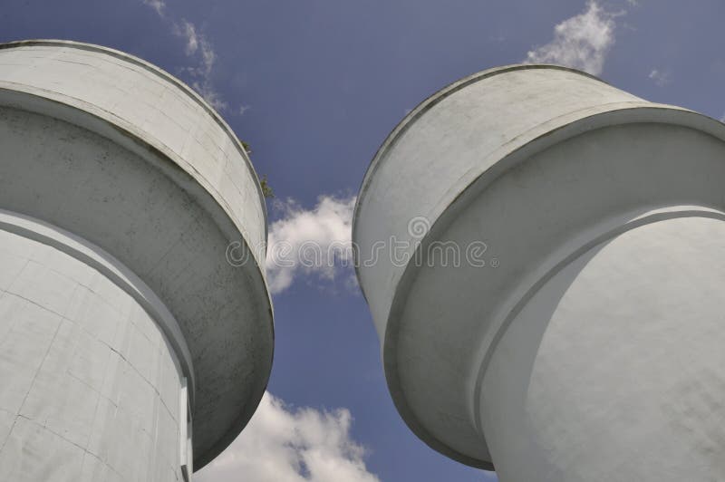Two Water towers in France stock image. Image of structure - 297466121