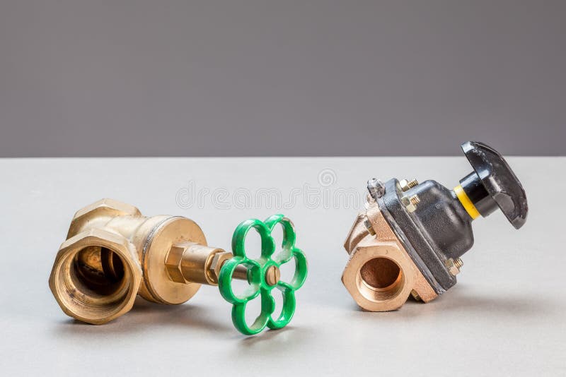 Two water valves stock photo. Image of tube, home, valves - 86445960