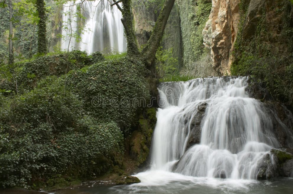 Two Waterfall stock photo. Image of abstract, forest, river - 730876