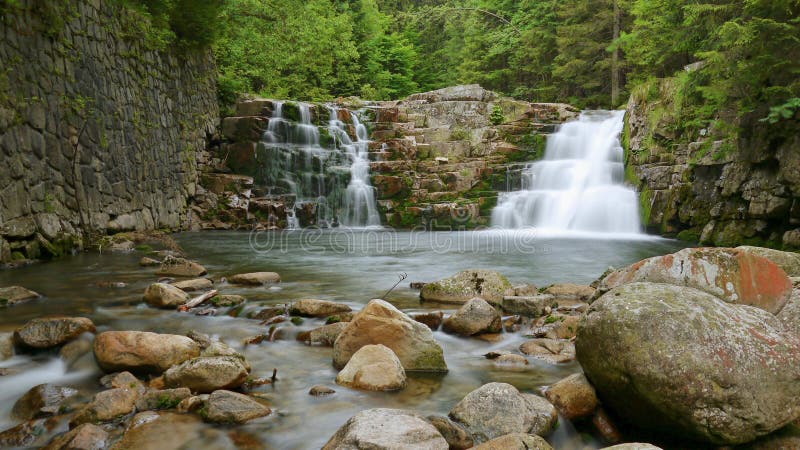 Two waterfalls stock image. Image of waterfall, relax - 86607217