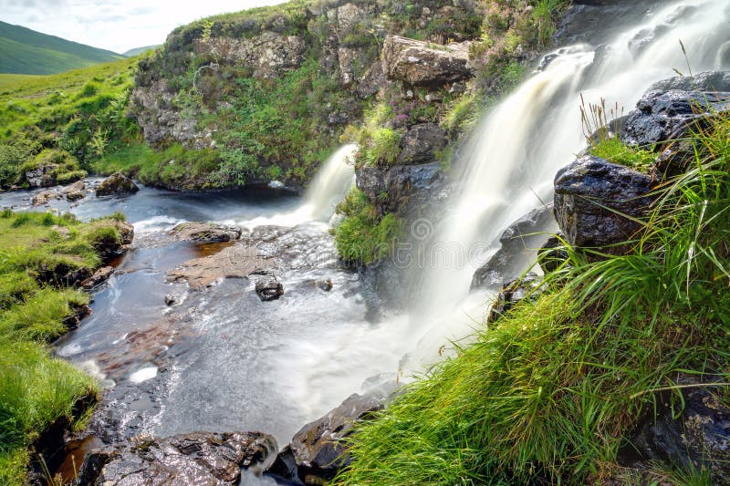 Two waterfalls in Scotland stock image. Image of europe - 43799877