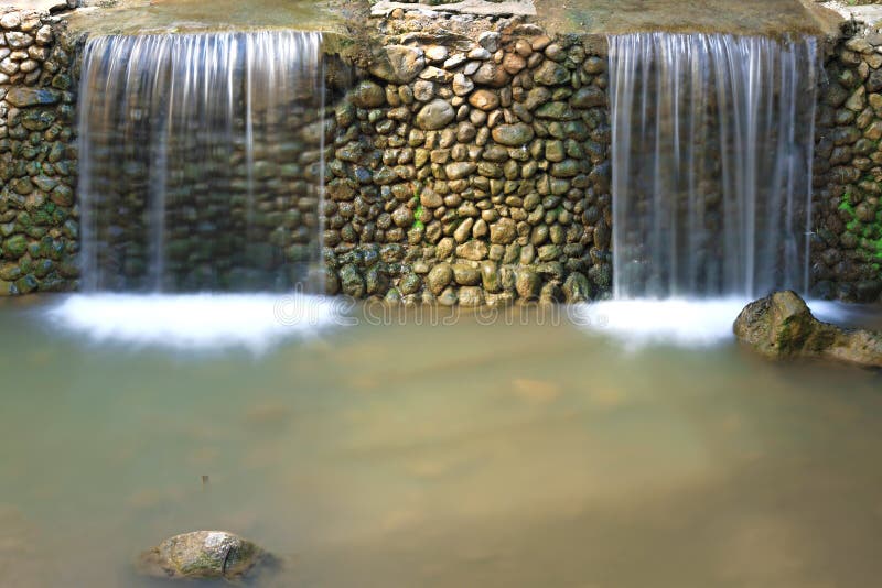 Two Waterfalls stock image. Image of pond, river, flow - 47178529