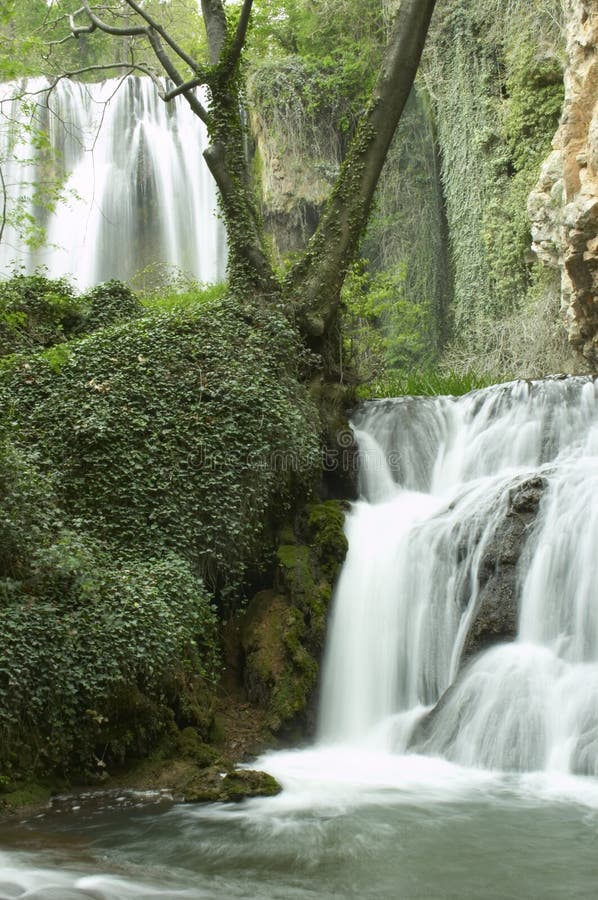 Two Waterfalls, vertical stock photo. Image of mountain - 758760