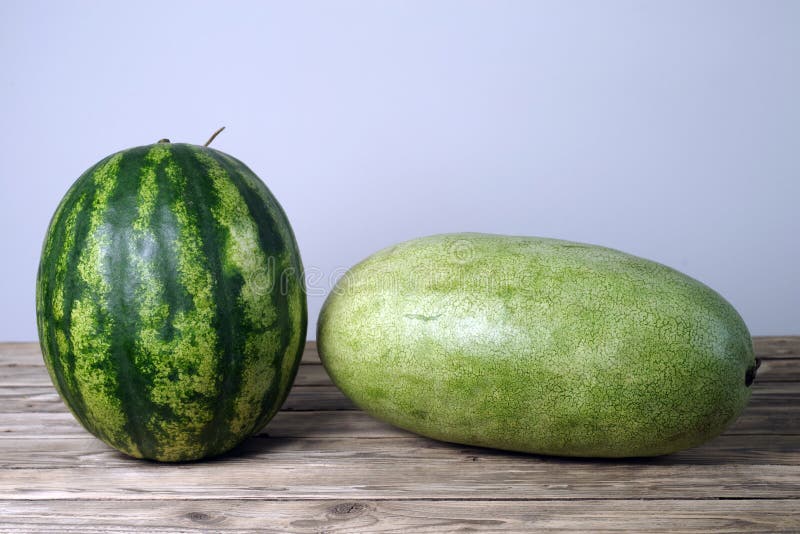 Two Watermelons of Different Varieties Stock Image - Image of bright ...