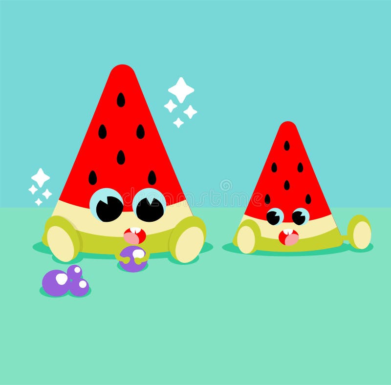 Two watermelons stock illustration. Illustration of watermelon - 253458475