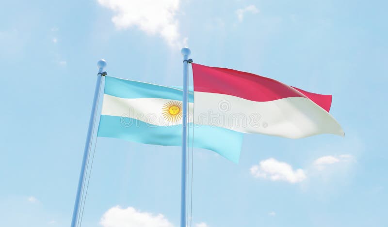 Two waving flags stock illustration. Illustration of agreement - 105131969