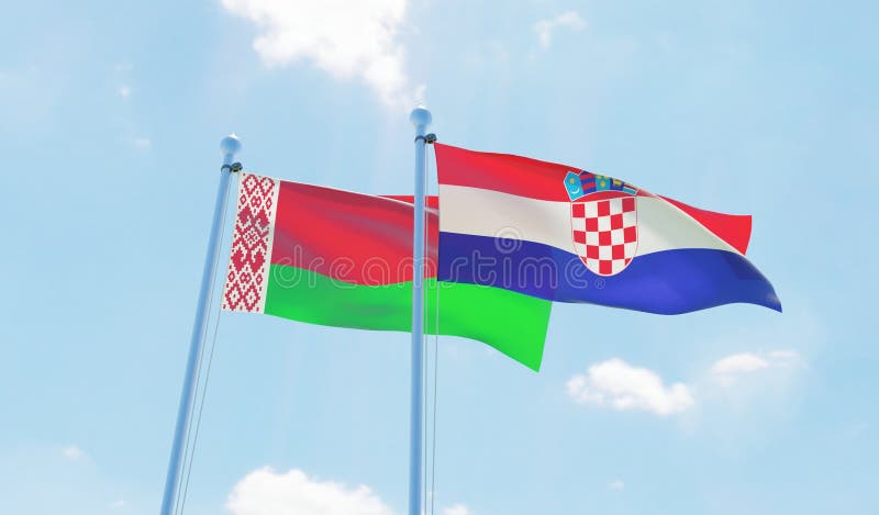 Two waving flags stock illustration. Illustration of friendship - 98364100