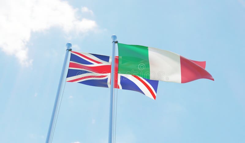 Great Britain And Italy Flags Stock Illustration - Illustration of ...