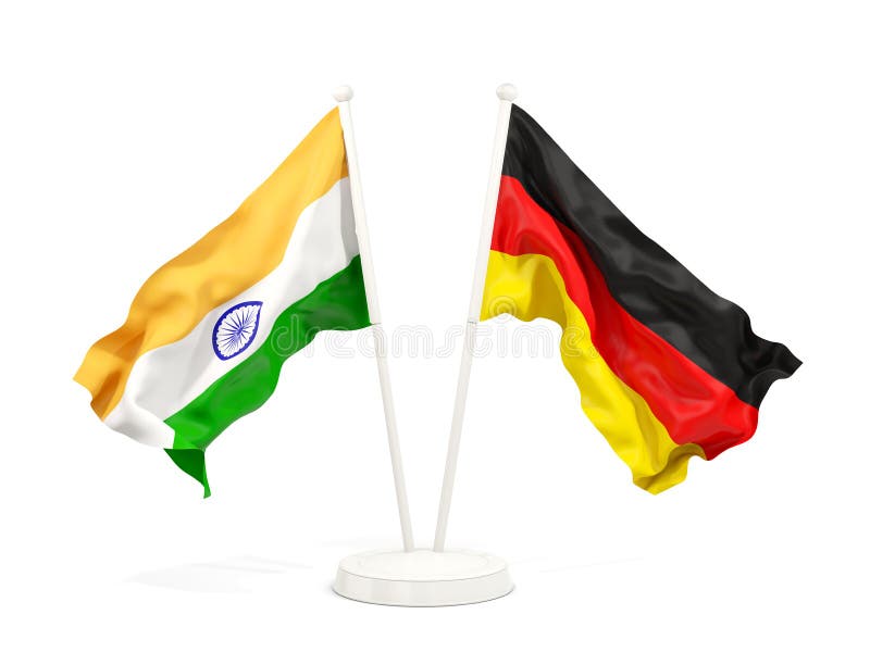 Two Waving Flags of India and Germany Isolated on White Stock ...