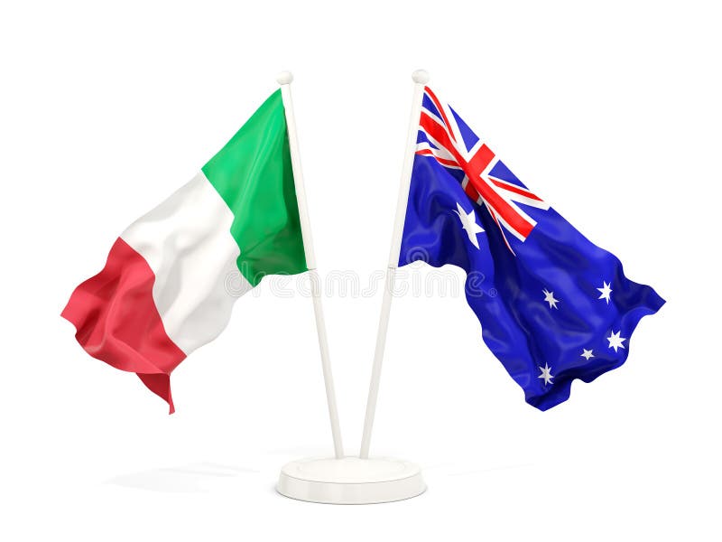 Two Waving Flags of Italy and Australia Stock Illustration ...