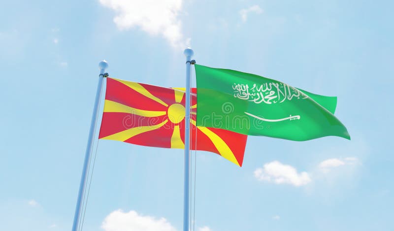 Two waving flags stock illustration. Illustration of pole - 100498144