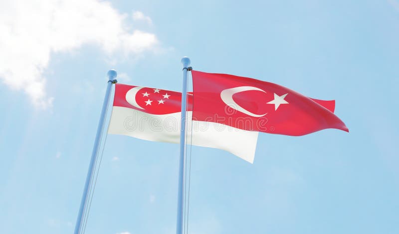 Two waving flags stock illustration. Illustration of waving - 95690114