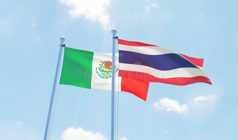 Two waving flags stock illustration. Illustration of government - 105120132