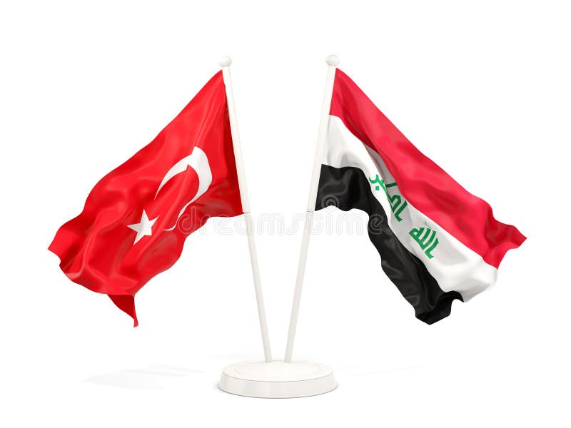 Turkey Vs Iraq, Iraqi Smoke Flags Placed Side by Side. Thick Colored ...