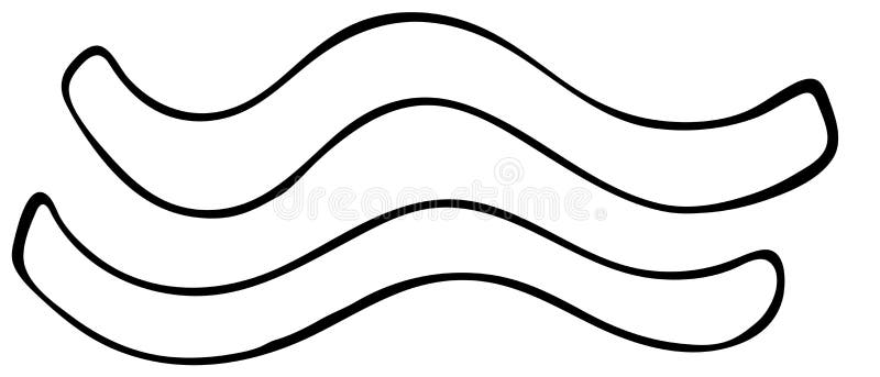 Two Wavy Stripes, Vector Doodle Style Element, Coloring Book Stock ...