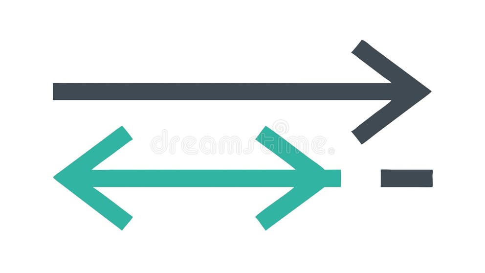 Two-Way Arrows Exchange Icon, Transfer Direction Movement Flow, Vector ...