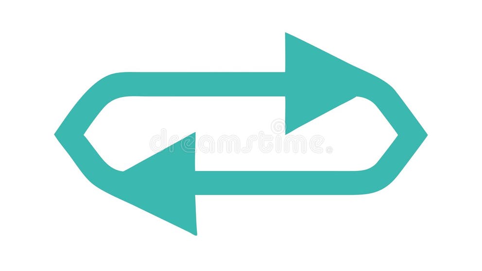 Two-Way Arrows Loop Icon, Exchange and Interaction. Vector Design ...