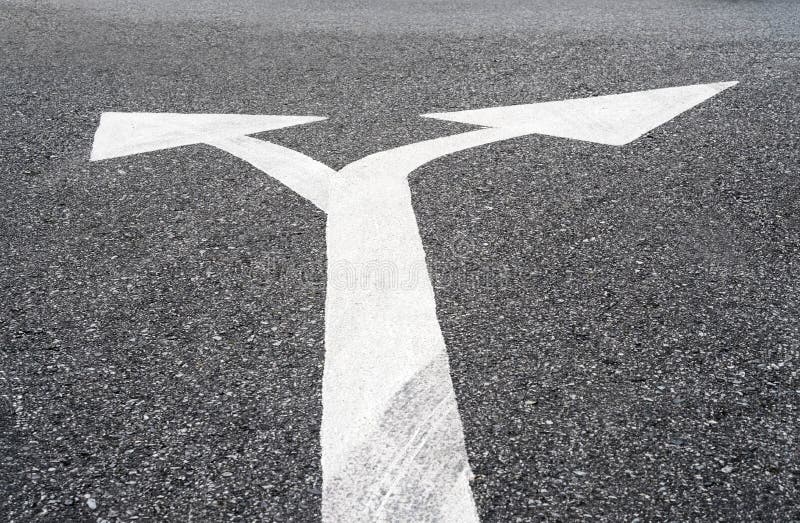Two Way Arrows Symbol on Asphalt Road Stock Photo - Image of icon ...