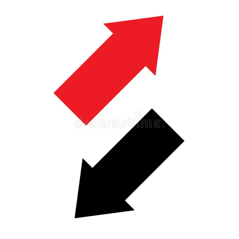 Two Way Arrows Up And Down Directions Opposite Vector Illustration Stock Illustration