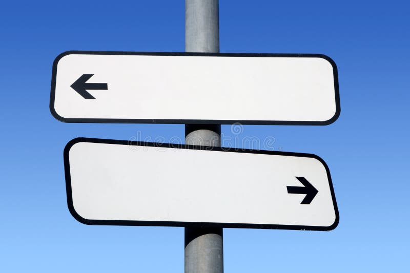 Blank two way signpost stock photo. Image of advertise - 1478582