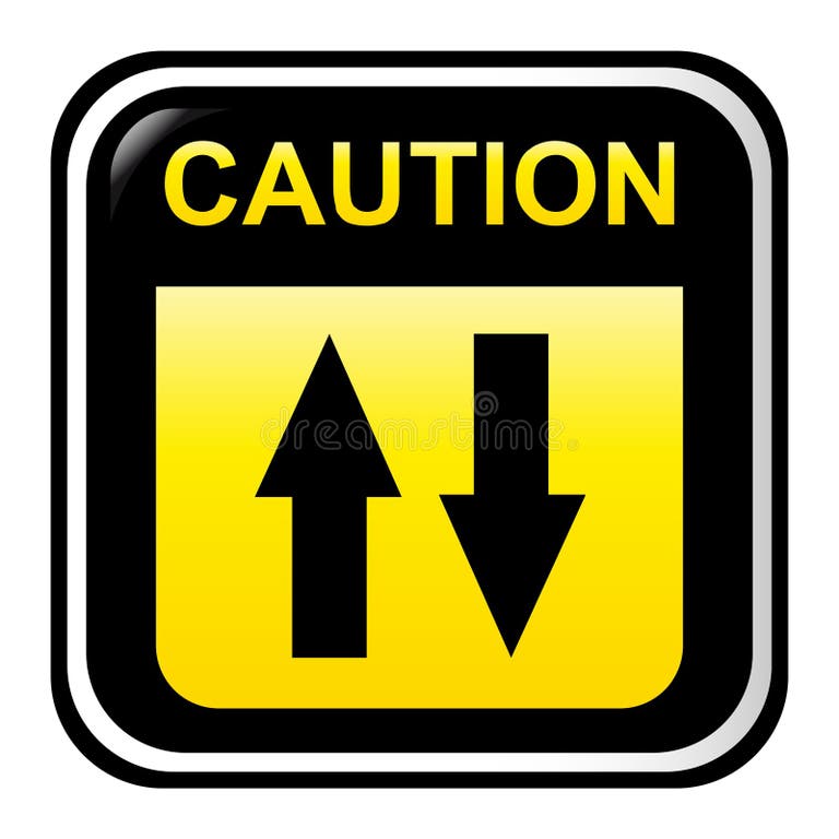 Two way caution sign stock vector. Illustration of concept - 8430116