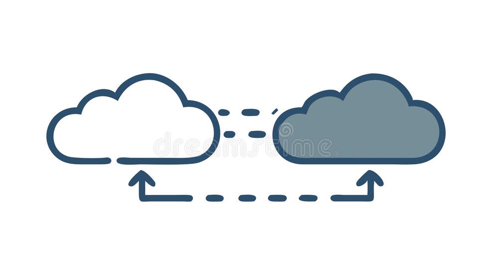Two-Way Cloud Synchronization, Data Exchange, File Transfer, Vector Design Generative AI Stock ...
