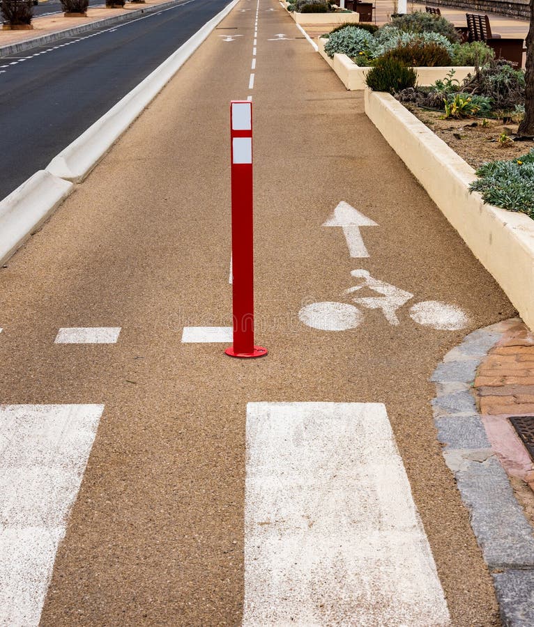 Two Way Cycle Way Painted Segregated from Highway Stock Image - Image ...