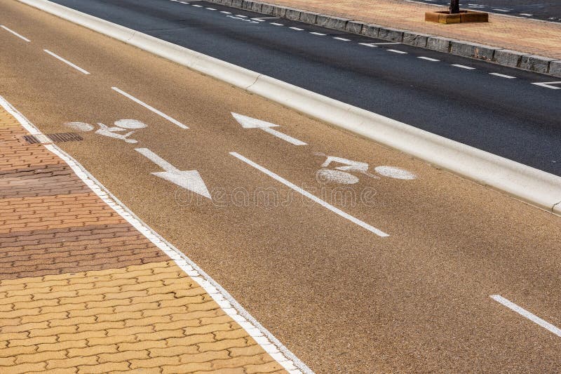 Two Way Cycle Way Segregated from the Highway by a Barrier Stock Image ...