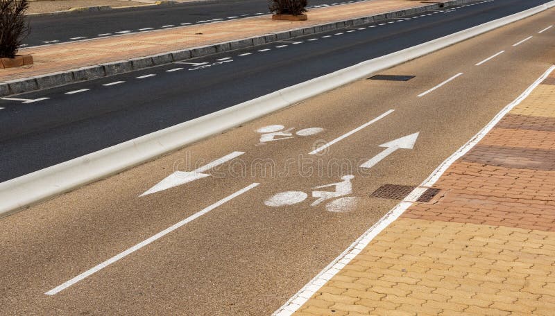 Two Way Cycle Way Segregated from the Highway by a Barrier Stock Photo ...