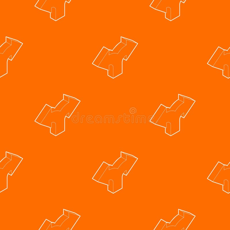 Two Way Direction Arrow Pattern Vector Orange Stock Vector ...