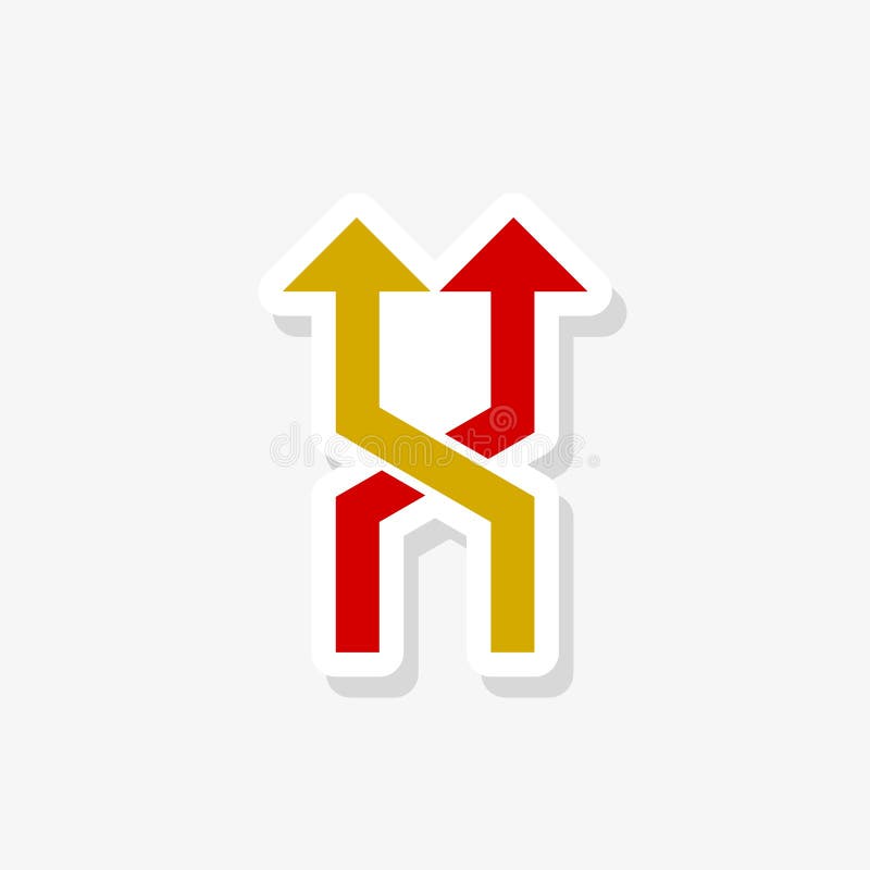 Two Way Direction Arrow Sticker. Filled Flat Sign for Mobile Concept ...