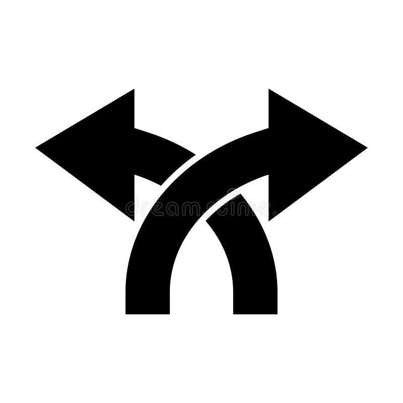 Two Way Direction Icon Vector Template Illustration Design Stock ...