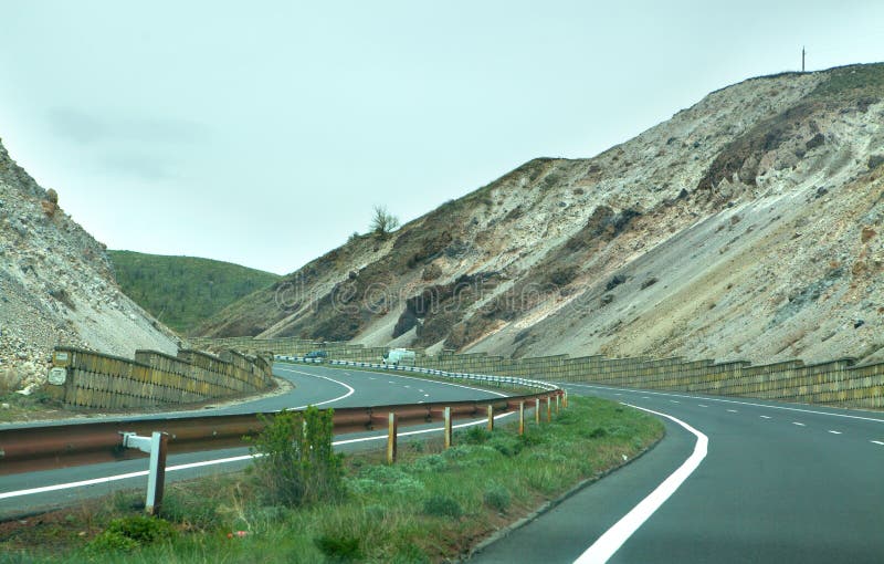 Two-way Highway in the Evening Stock Photo - Image of sunset, fast ...