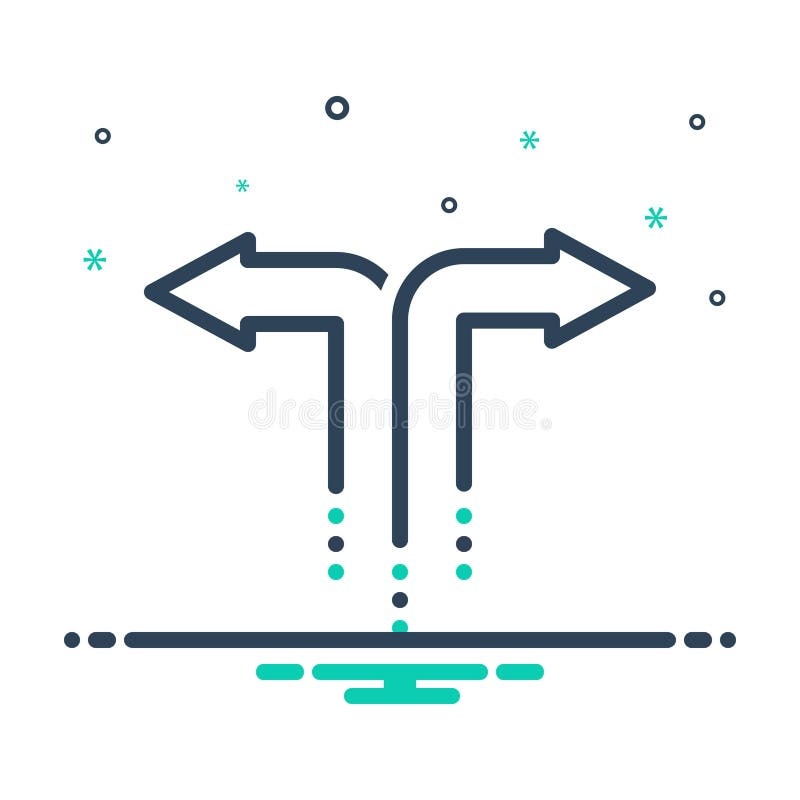 Mix Icon for Two Way, Direction and Pathway Stock Vector - Illustration ...