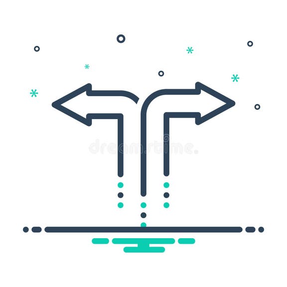 Mix Icon for Two Way, Direction and Pathway Stock Vector - Illustration ...