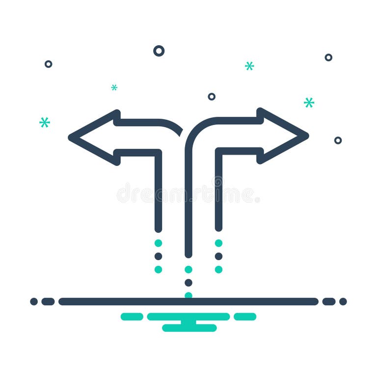 Mix Icon for Two Way, Direction and Pathway Stock Vector - Illustration ...