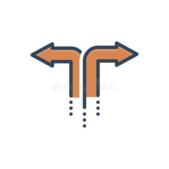 Color Illustration Icon for Two Way, Direction and Pathway Stock Vector ...