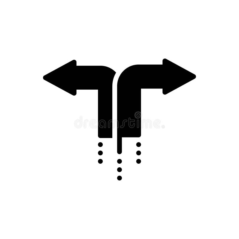 Black Solid Icon for Two Way, Direction and Arrow Stock Illustration ...