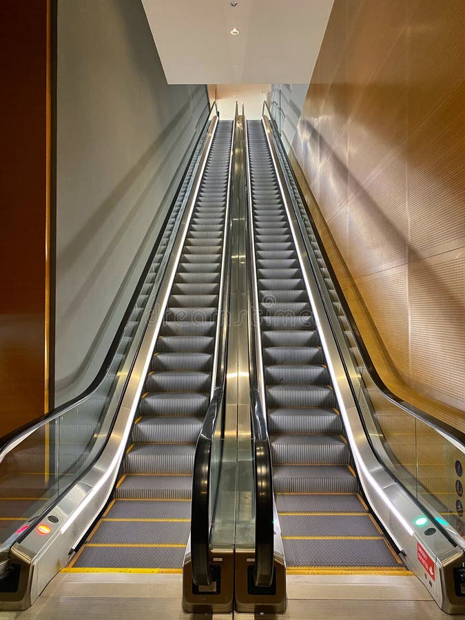 A Two-way Ascending and Descending Modern Escalators Stock Image ...
