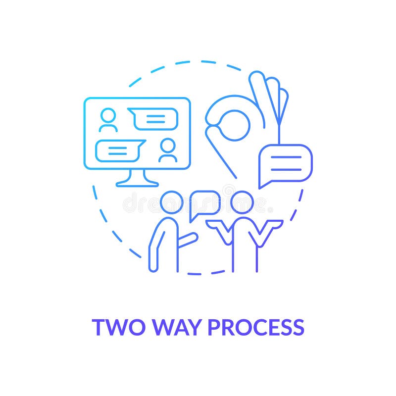 Two Way Process Blue Gradient Concept Icon Stock Vector Illustration