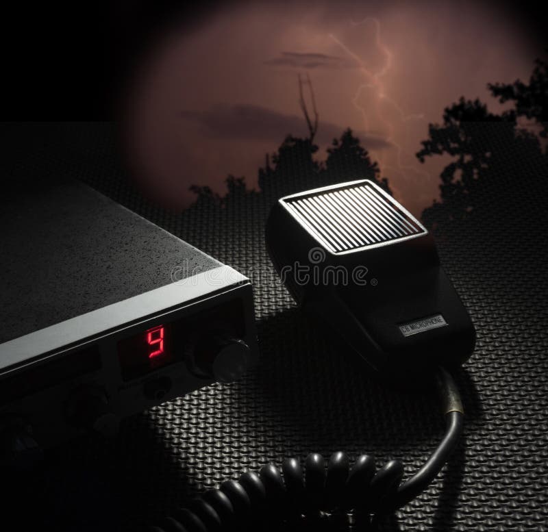 Two Way Radio on Channel 9 with Storm Behind Stock Photo - Image of ...