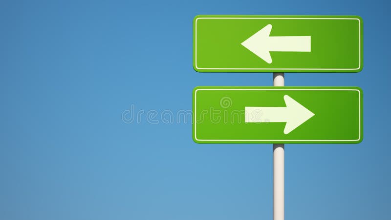Two Way Sign with Clipping Path Stock Illustration - Illustration of ...