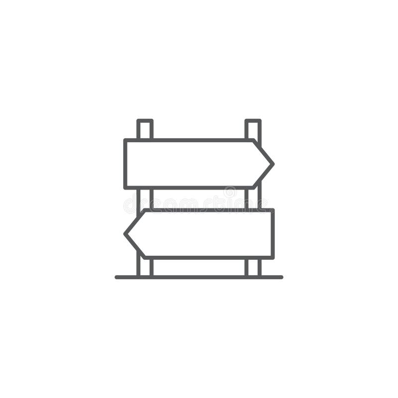 Two Way Signpost, Pointer Vector Icon Symbol Isolated on White ...