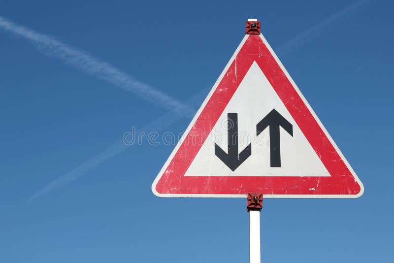 Two way traffic stock image. Image of oncoming, caution - 67295237