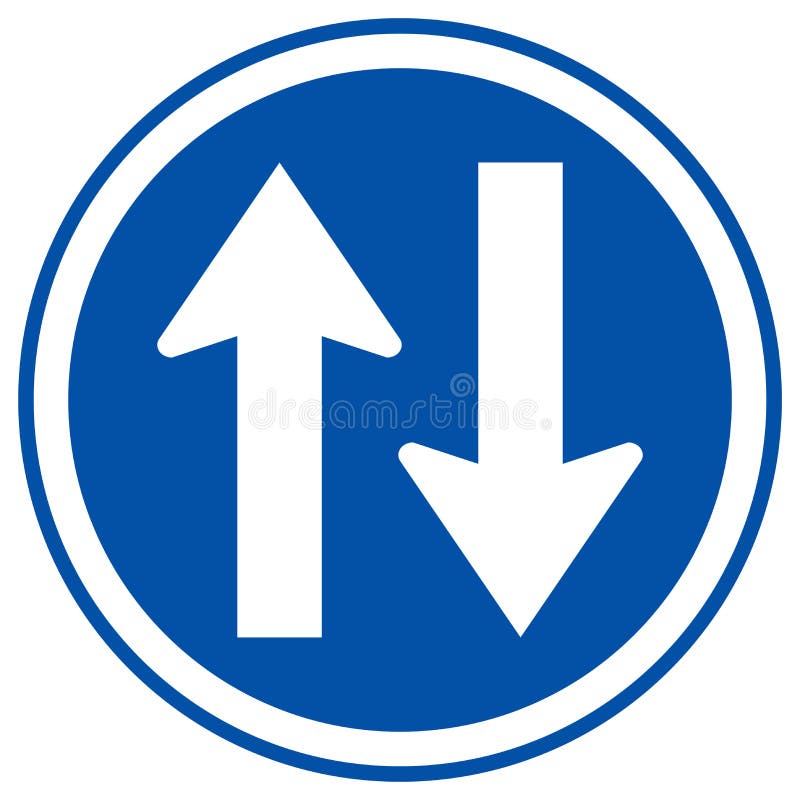 Two Way Traffic Road Sign,Vector Illustration, Isolate on White ...