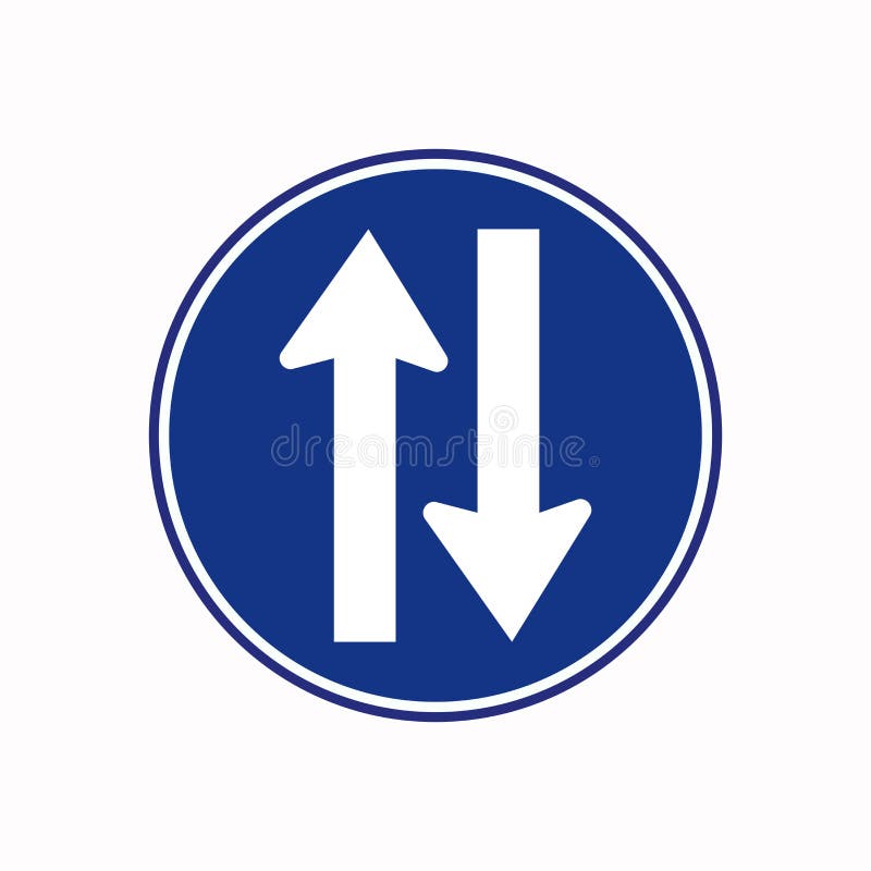 Two Way Traffic Road Sign,Vector Illustration, Isolate on White ...