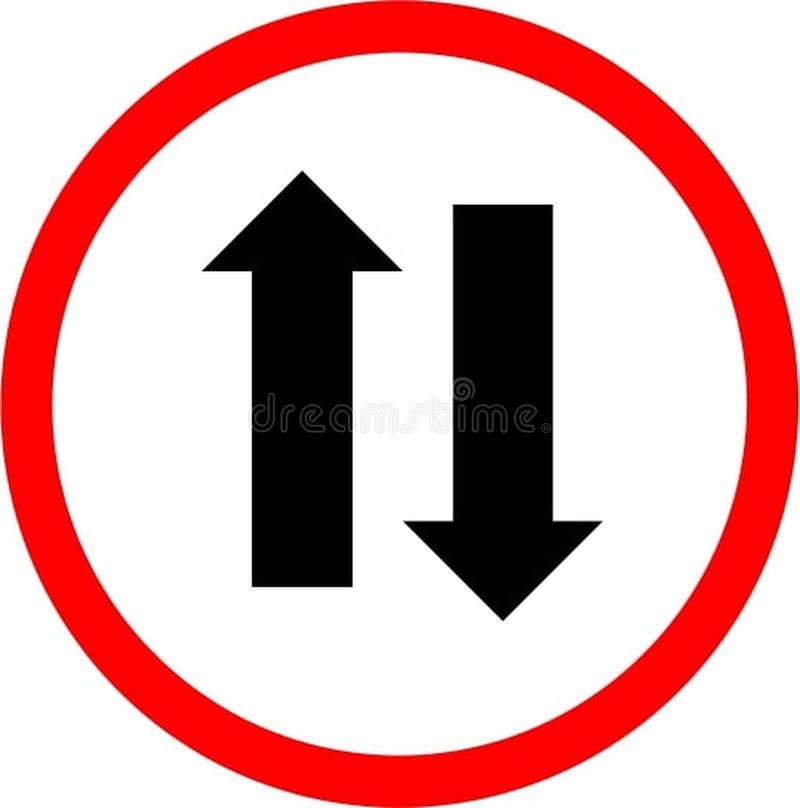 Two way traffic sign stock vector. Illustration of symbol - 222905929