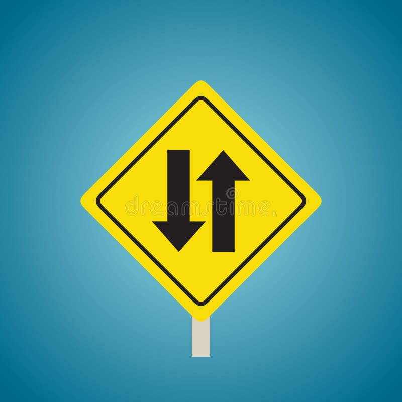 Two-way Traffic Sign. Vector Illustration Decorative Design Stock ...