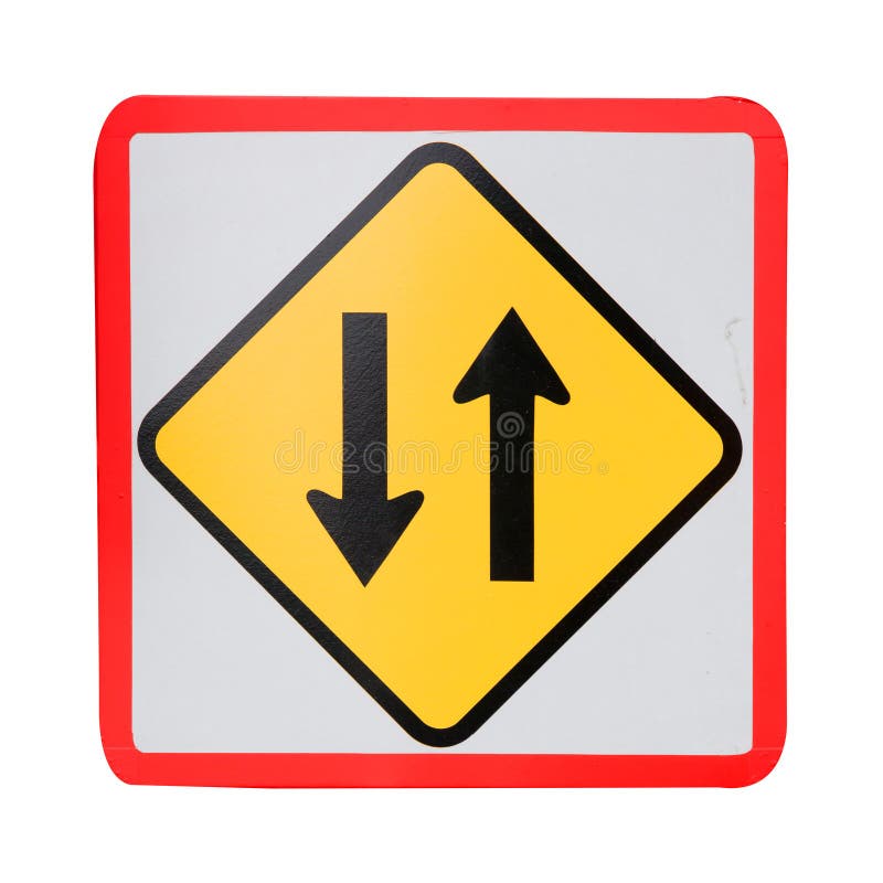 Two way traffic sign stock image. Image of directional - 43992203